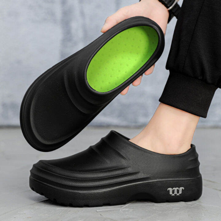 Large size 47 48 chef shoes rain boots for men Safety Kitchen Slip-on ...