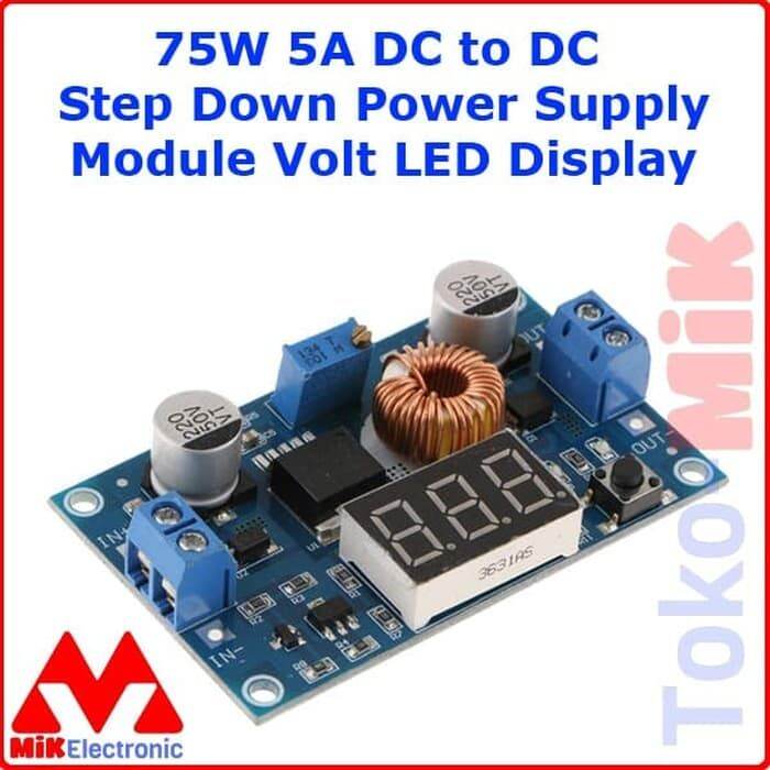 5A HIGH POWER 75W DC TO DC STEP DOWN POWER SUPPLY MODULE LED DISPLAY ...