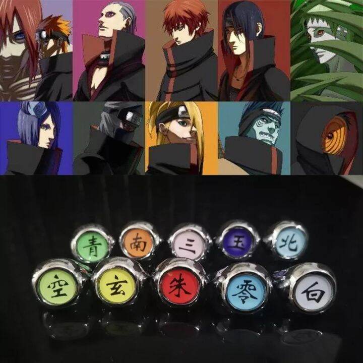 Anime Naruto Ring Akatsuki Uchiha Itachi Ring Luminous Naruto Ring Set ...
