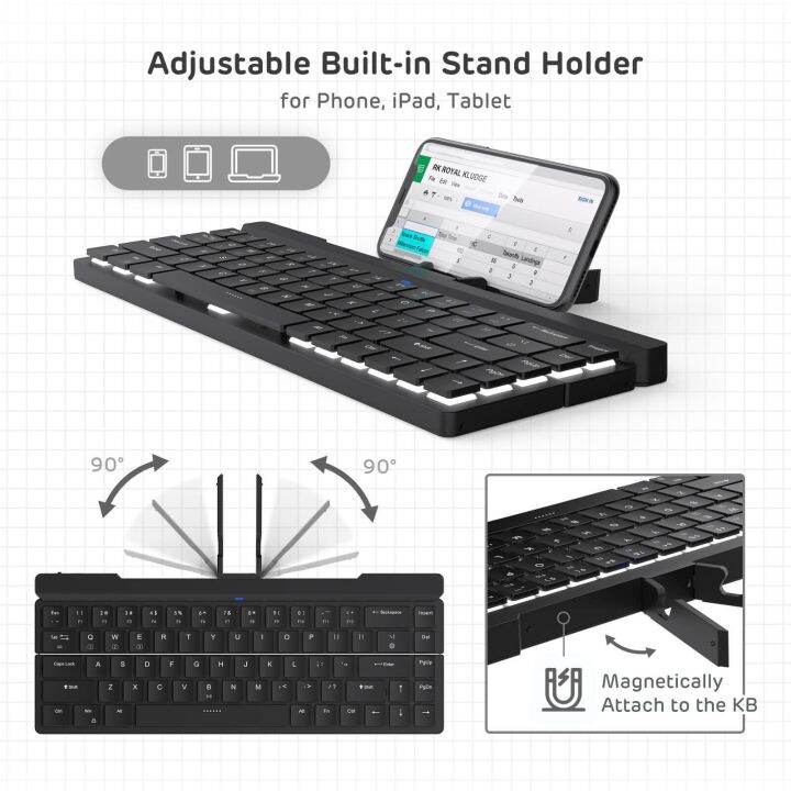 Royal Kludge RK925 Foldable Mini Mechanical Keyboard Portable Wireless ...