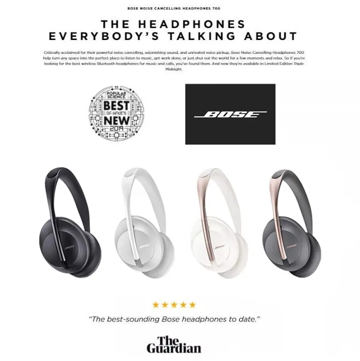 【หูฟัง Bose ของแท้】Bose 700 / NC700 Noise Cancelling Headphone ...