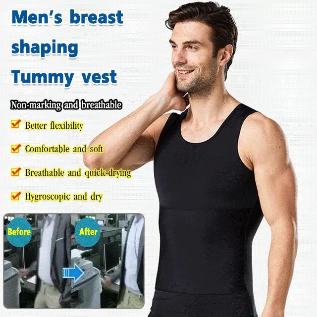 New fashion Men‘s Chest Shaping Tummy Vest | Lazada PH