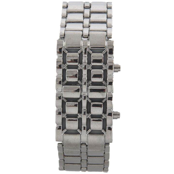 Blue Led Digital Lava Iron Style Metal Sports Watch | Lazada.co.th