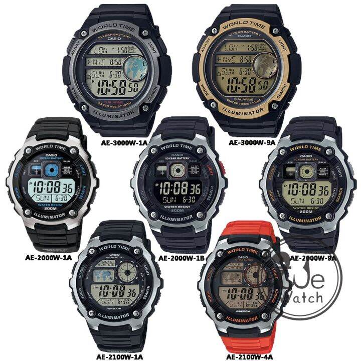 CASIO ของแท้ รุ่น AE-2000W AE-2100W AE-3000W นาฬิกาผู้ชาย DIGITAL ...