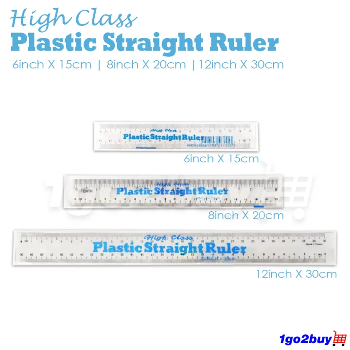 Taiwan Ruler High Class Half White Transparent Plastic Straight Ruler 15cm / 20cm / 30cm ( cm ...