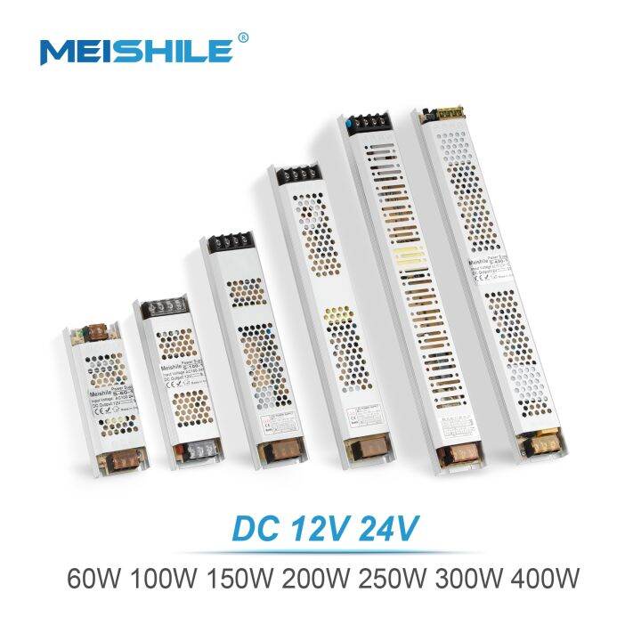 ☊♂ Ultra Thin Switching Power Supply DC 12V 24V Lighting Transformers 60W 100W 150W 200W 300W ...