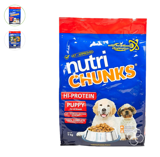 Nutri Chunks Hi-Protein Puppy Food with Lamb, Chicken Liver & Milk Flavor 5kg | Lazada PH