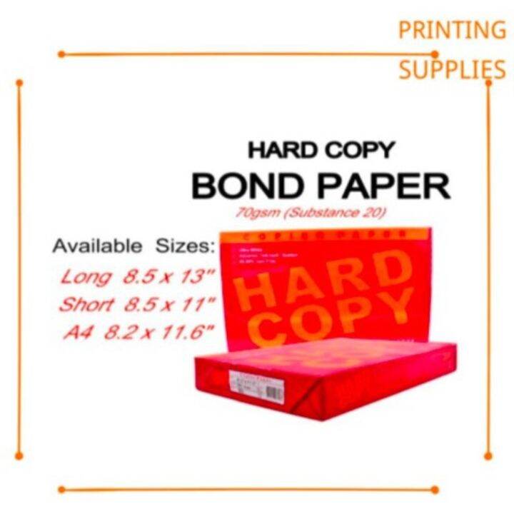 Hard Copy Bond Paper Short/A4/Long 70gsm 8.5×11 500 Sheets | Lazada PH