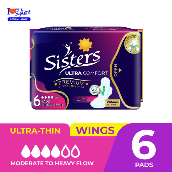 Sisters Ultra Thin Pads with wings 6's Premium | Lazada PH
