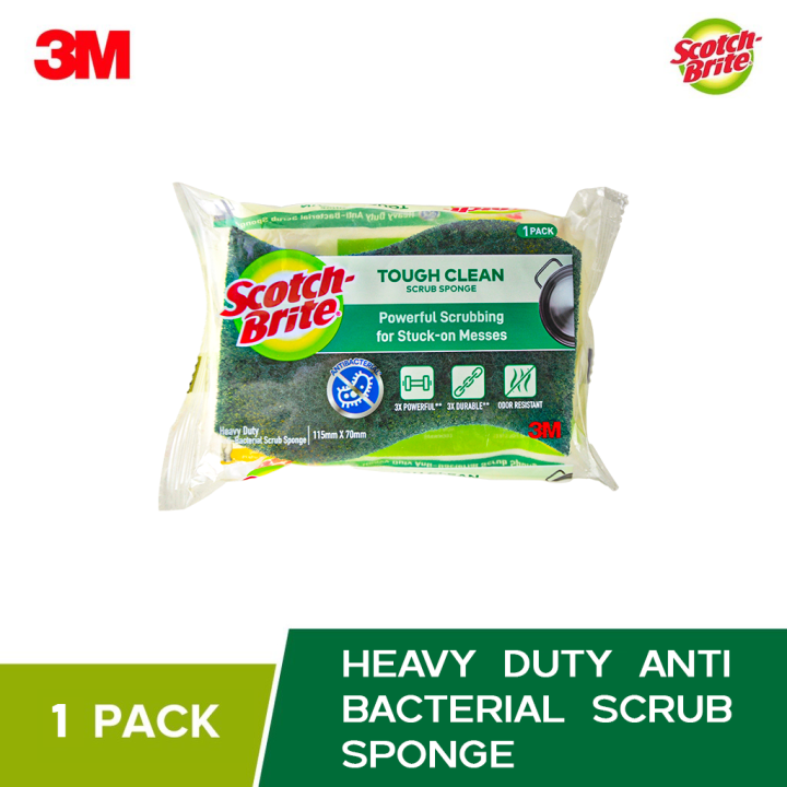 3M Scotch Brite Tough Clean Anti Bacteria Scrub Sponges 1PC | Lazada PH