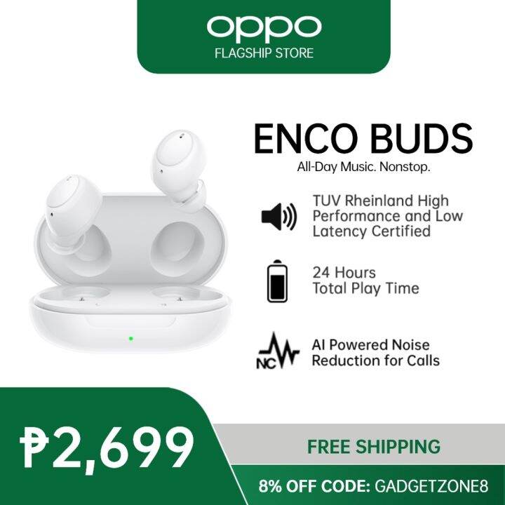 OPPO Enco Buds Bluetooth Earphones Max 24h Battery Life Earbuds | Lazada PH