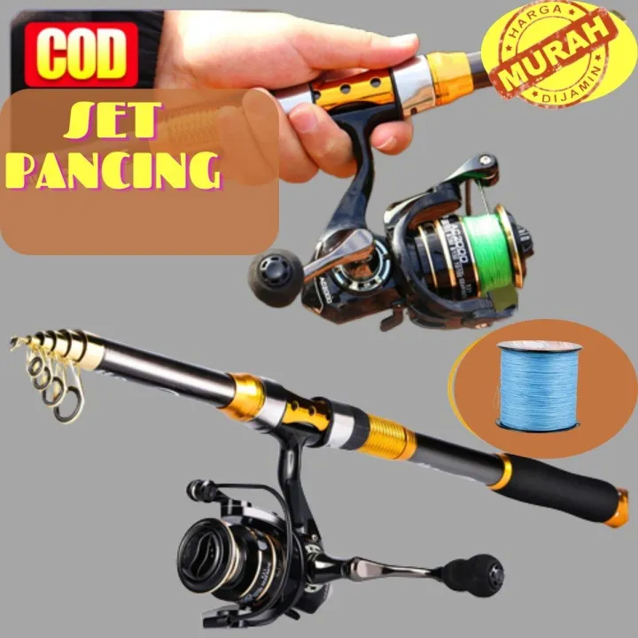 Paket Mancing Mania Joran Karbon Teleskopik 2.1m-2.7m 3 Meter Dengan ...