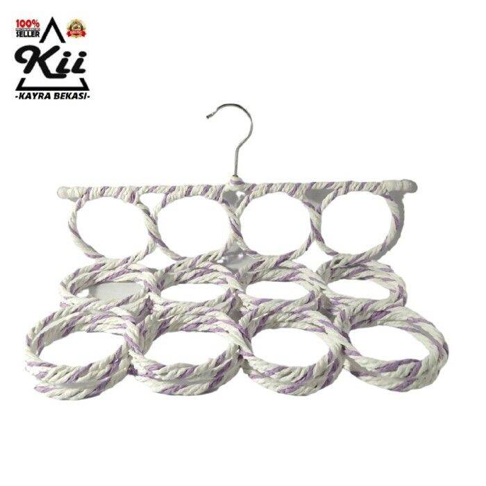 Rak Jilbab Gantung - Rak Gantung Serbaguna 28 Slot - Hanger - Putih ...