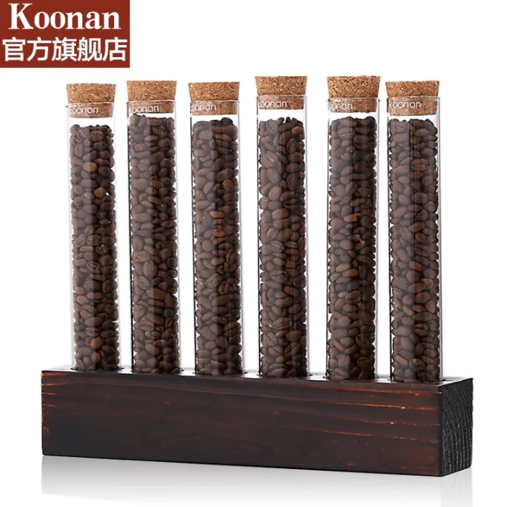 Multifunction display shelf glass tube display tea koonan beans milk ...