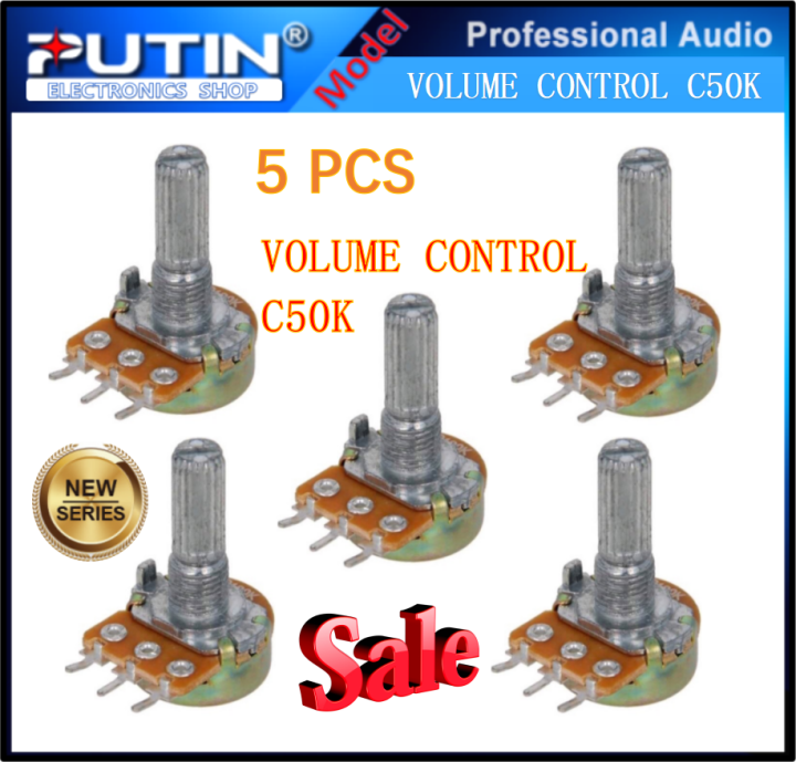 The 5PCS VOLUME CONTROL C50K ohm 3pins Volume Control Dual Linear Taper ...