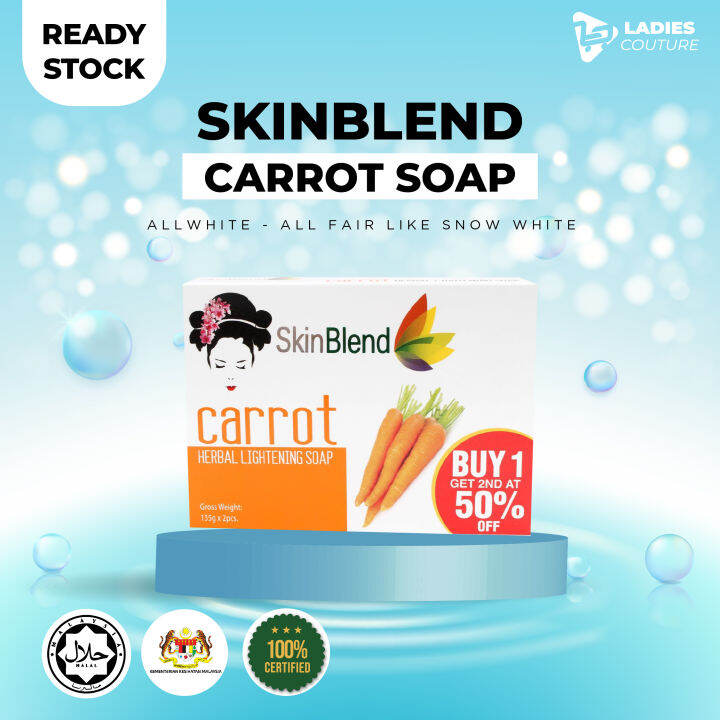 NPRA APPROVAL SkinBlend Carrot Soap Sabun Pure Face Whitening Soap ...