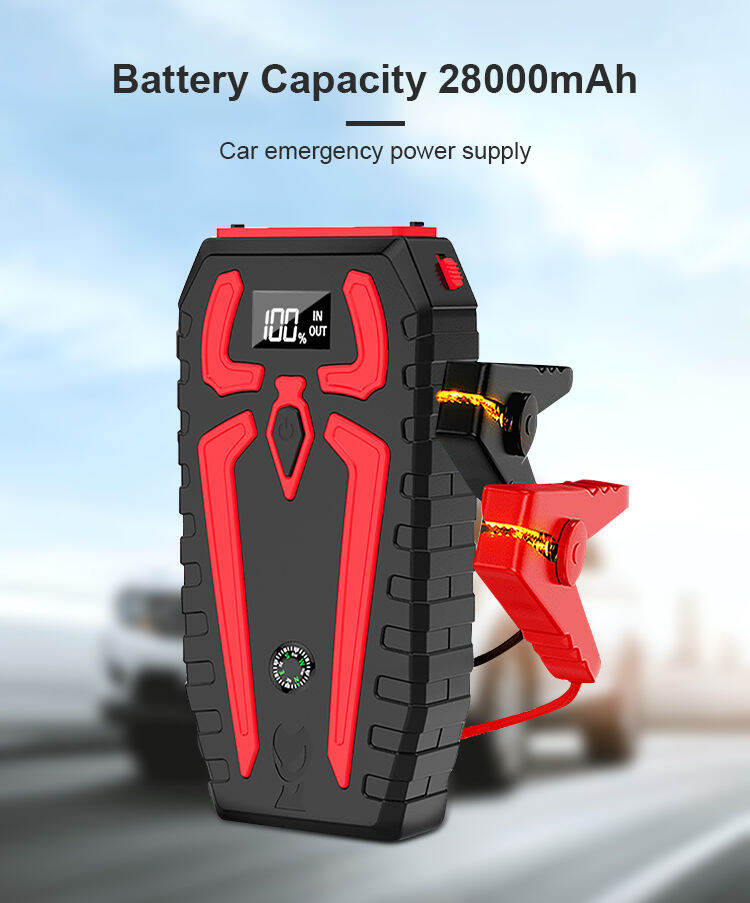 Car jump starter 12V 99800mAh หน้าจอแสดงผลแบบดิจิตอล กระแสไฟสูงสูด 1000 ...