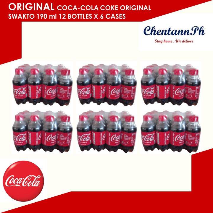 6 CASES - Authentic COCA-COLA COKE Swakto Original Taste Softdrinks Beverages Soda Cola 190 ml x ...