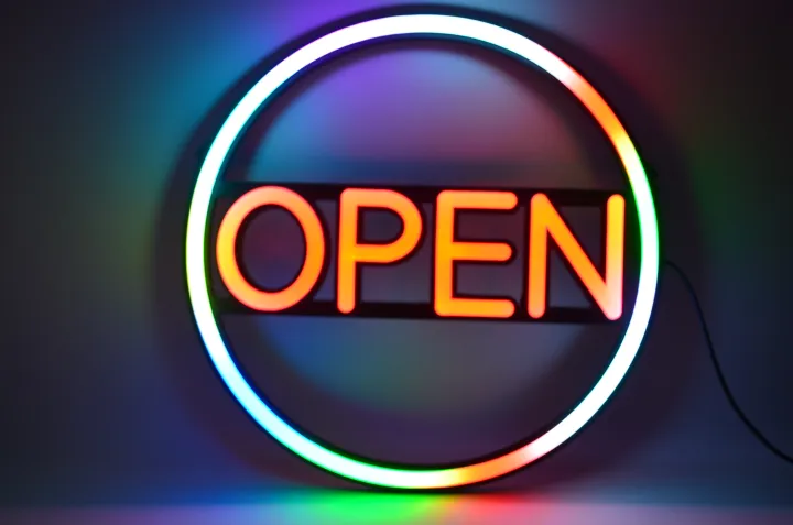 ป้ายไฟOPEN ป้ายไฟLED OPEN แสงไฟRGB รุ่นOPENสลับสีวงกลม | Lazada.co.th