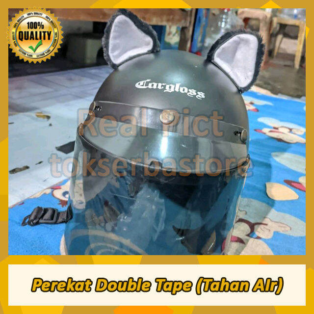 Kuping Helm - Kuping Kucing Untuk Fullface HalfFace Hitam Putih ...