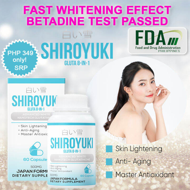 Shiroyuki Gluta 8-in-1 Advanced White Nanotech Glutathione 500mg 60 ...