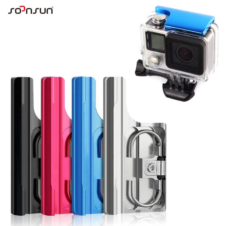 SOONSUN อลูมิเนียมล็อคหัวเข็มขัด Snap Latch สำหรับ GoPro Hero 3 + 4 เคส ...