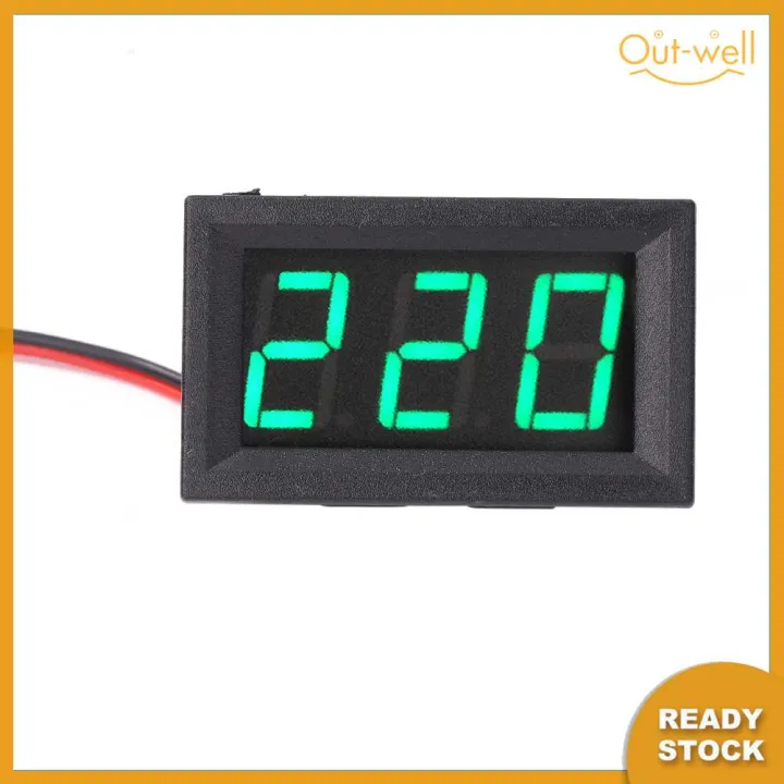 AC70-500V 0.56นิ้ว2สาย LED Digital Voltmeter เครื่องวัดแรงดันไฟ Volt ...