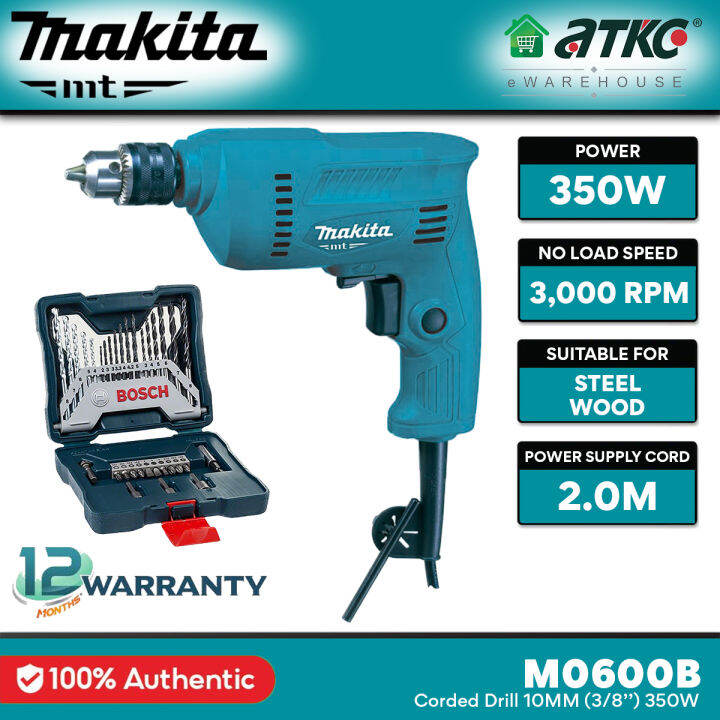 MAKITA M0600B Drill 10MM (3/8'') 350W (Blue) | Lazada