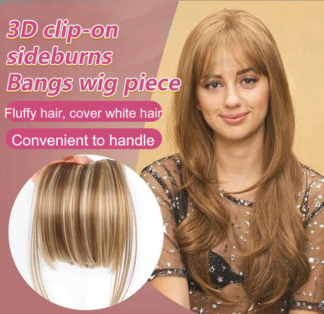 techfuture Can't miss 3D Clip-On See-through Bangs Double Sideburns ...