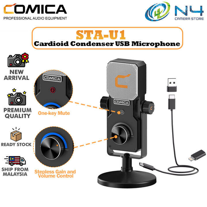 Comica STA-U1 USB Microphone for Gaming with RGB Light for Streaming ...