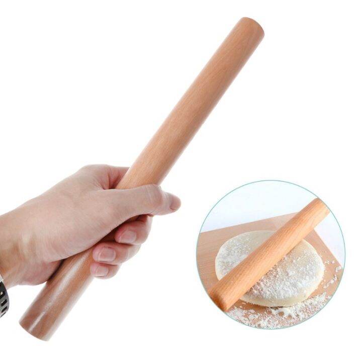 Beech Solid Wooden Pastry Rolling Pin Tapered Rod Pasta Dough Bakery ...