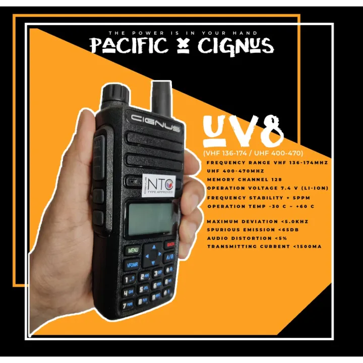 VAVK ♬Cignus UV8 8watts tri-power w free earpiece dualband two-way ...