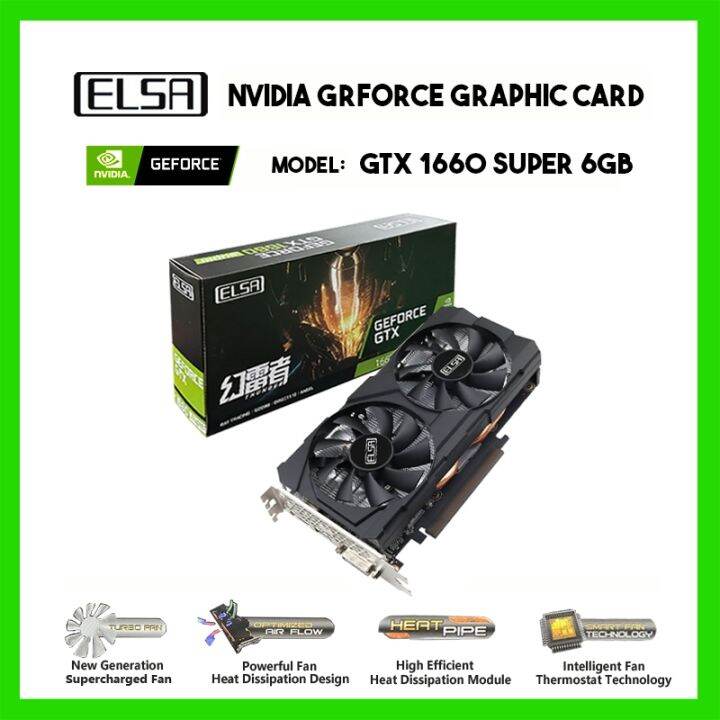 vhvfy251 Elsa Video Card GTX 1660 Super 6GB GDDR6 192-Bit NVIDIA ...
