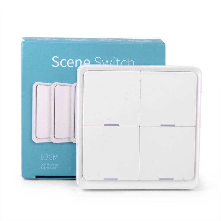 Bergamotsdv- Tuya Zigbee Smart Switch Wireless Free Sticker Intelligent 4-way Wall Panel Scene ...