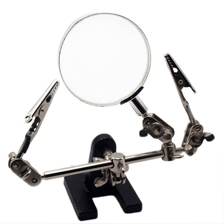 Electric Soldering Magnifier Iron Stand Holder Helping Vise Clamp Tool ...