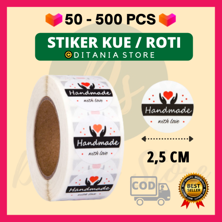 Stiker Kue Roti Label Makanan Homemade Handmade Sticker Terima Kasih ...