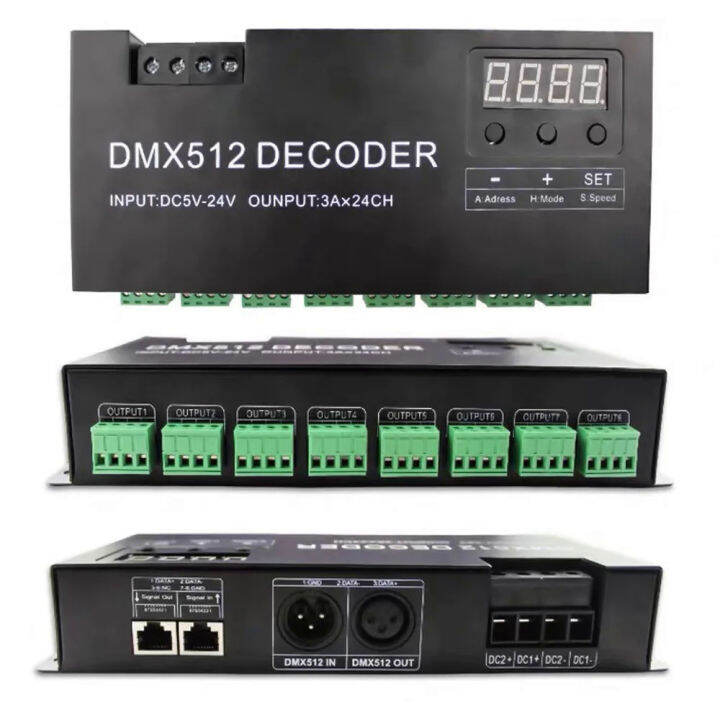 Digital 24CH RGB DMX512 Decoder Stage Engineering Master Station Lighting 5-24V DMX 512 ...