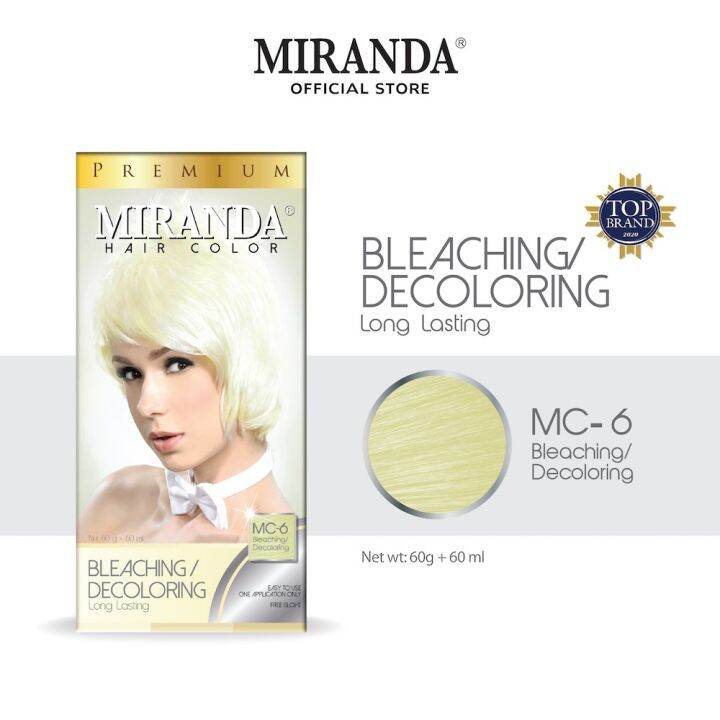 Miranda Hair Color Premium (Cat Rambut Permanen) MC6 Bleaching 60ml ...