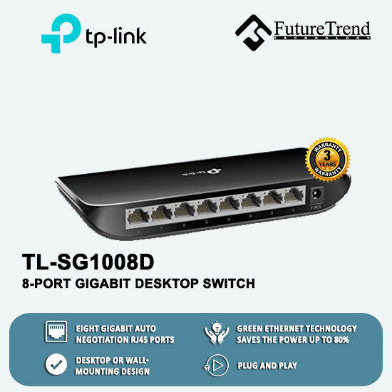 TP-Link TL-SG1008D 8-Port Gigabit Desktop Switch | Lazada
