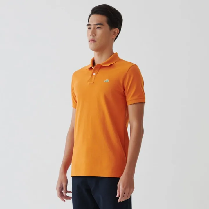 PEACH CARAMEL ORANGE SLIM FIT POLO SHIRT เสื้อโปโลสีส้ม PEACH CARAMEL ...