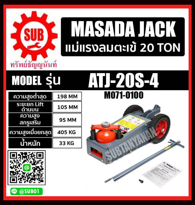 MASADA JACK แม่แรงลมตะเข้ รุ่น ATJ-20S-4 ราคาถูกและดีที่นี่เท่านั้น ของ ...