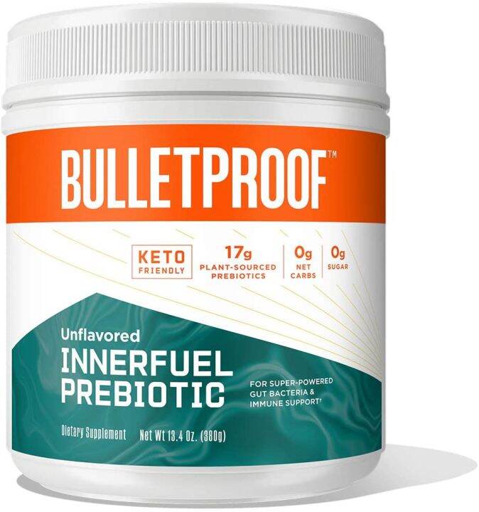 Bulletproof Unflavored Innerfuel Prebiotic Fiber Powder, 13.4 Ounces, Supplement for Gut Health ...