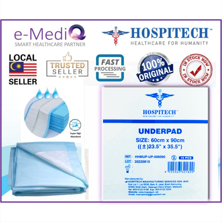Hospitech Disposable Underpad 60cmx90cm -10 Pieces Per Pack (New ...