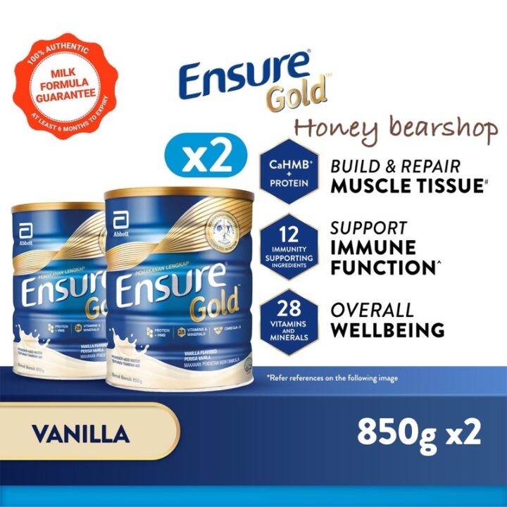 Ensure Gold Vanilla 850g x2 Tin (Adult Complete Nutrition) Exp 2024 | Lazada
