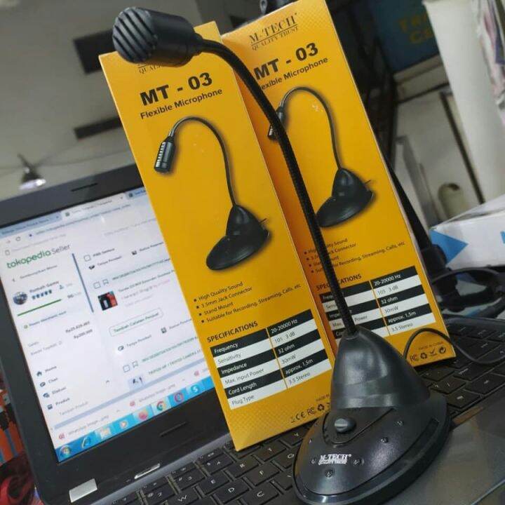 Microphone Laptop Pc Komputer Dudukan Meja Meeting Zoom Mic ClipOn ...