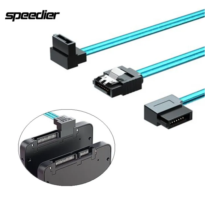 {hot} Elbow SATA 3.0 Hard Drive Data Cable SATA3 6Gbps Fast Charge Cord ...