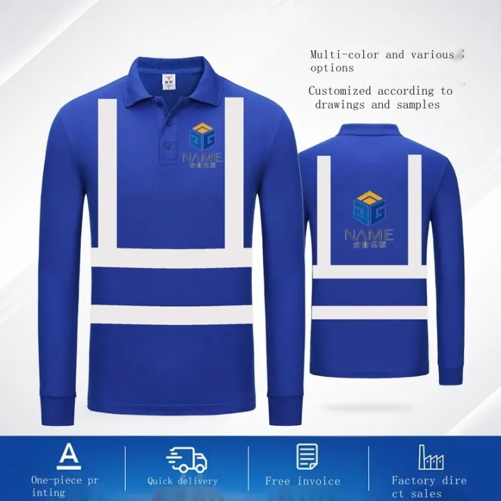 Reflective T-shirt with long sleeves traffic safety clothing for men ...