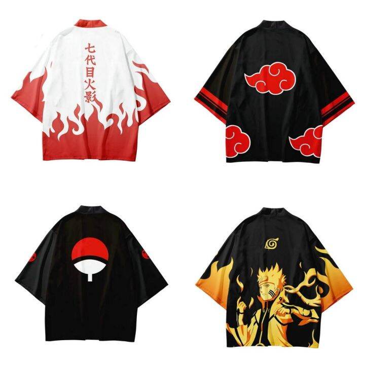1 Kimono Men's Women Kakashi Summer Short Sleeve Akatsuki Sasuke ...