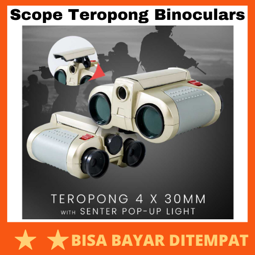Scope Teropong Binoculars with Senter Pop-Up Light 4 x 30mm / Teropong ...