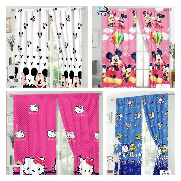 High Quality Printed Mickey Cotton New Kurtina Design Curtains for ...